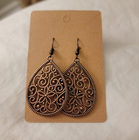 Jewelry | Copper Filigree Teardrop Earring | Poshmark